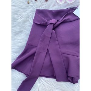 Zara | Skirts | Nwt Zara Purple Ruffle Mini Skort | Poshmark